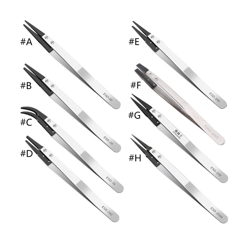 Alilin 防靜電不銹鋼鑷子可互換頭電子芯片去除修復鑷子模型製作 | 蝦皮購物