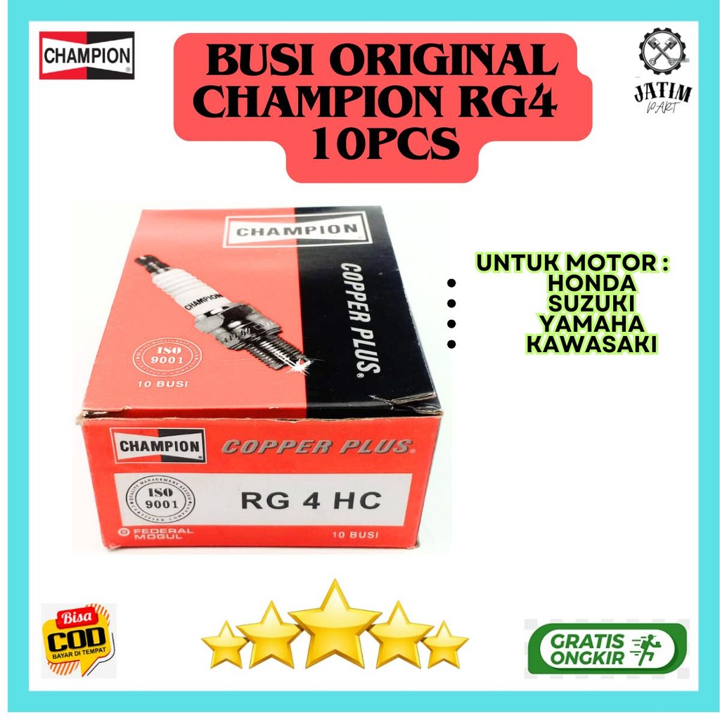 Champion RG4 火花塞原裝 Champion 摩托車火花塞 10 件 | 蝦皮購物