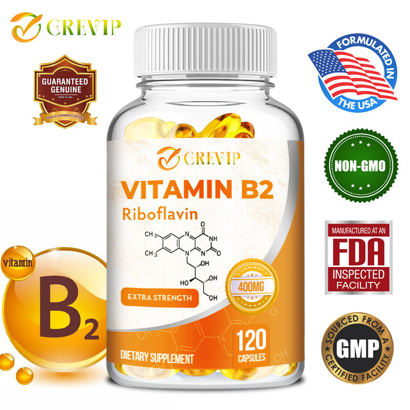 GREVIP維生素B2 400毫克，非素食膠囊，美國製造，60/120粒膠囊 | 蝦皮購物