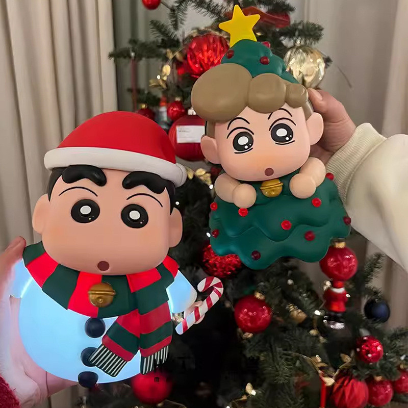 Crayon Shin-chan Christmas 限量版 20cm GK 模型 - 帶燈聖誕裝飾和可擺式公仔帶燈 | 蝦皮購物