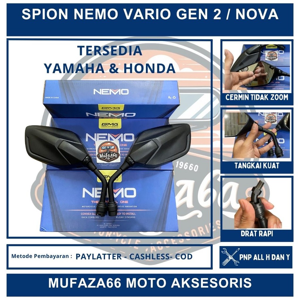 HONDA 全新 Nemo Spion Nemo Nova Short Gen 2 透明玻璃通用摩托車本田 Vario | 蝦皮購物