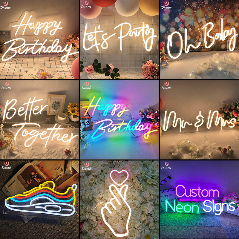 Uimi有米客製 生日快樂led燈 派對聚會氛圍字母燈 酒吧裝飾霓虹燈 造型燈 酒吧燈 造型燈 霓虹燈招牌 led燈 | 蝦皮購物