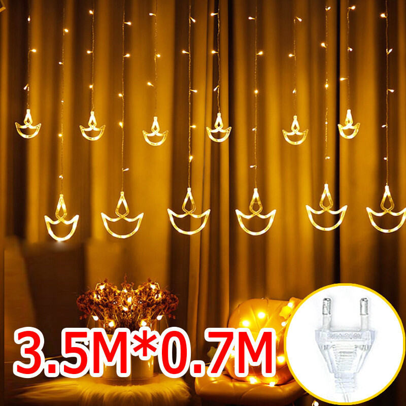 Bia LED Deepavali Lighting Diwali Curtain Fairy String Light | 蝦皮購物