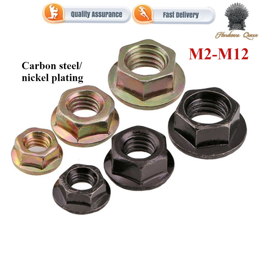 【QP3】Hex Nut 鍍鎳/鍍鋅高強度六角法蘭螺母 防滑螺帽 M2M2.5M3/M4/M5/M6/M8/M10/M1 | 蝦皮購物