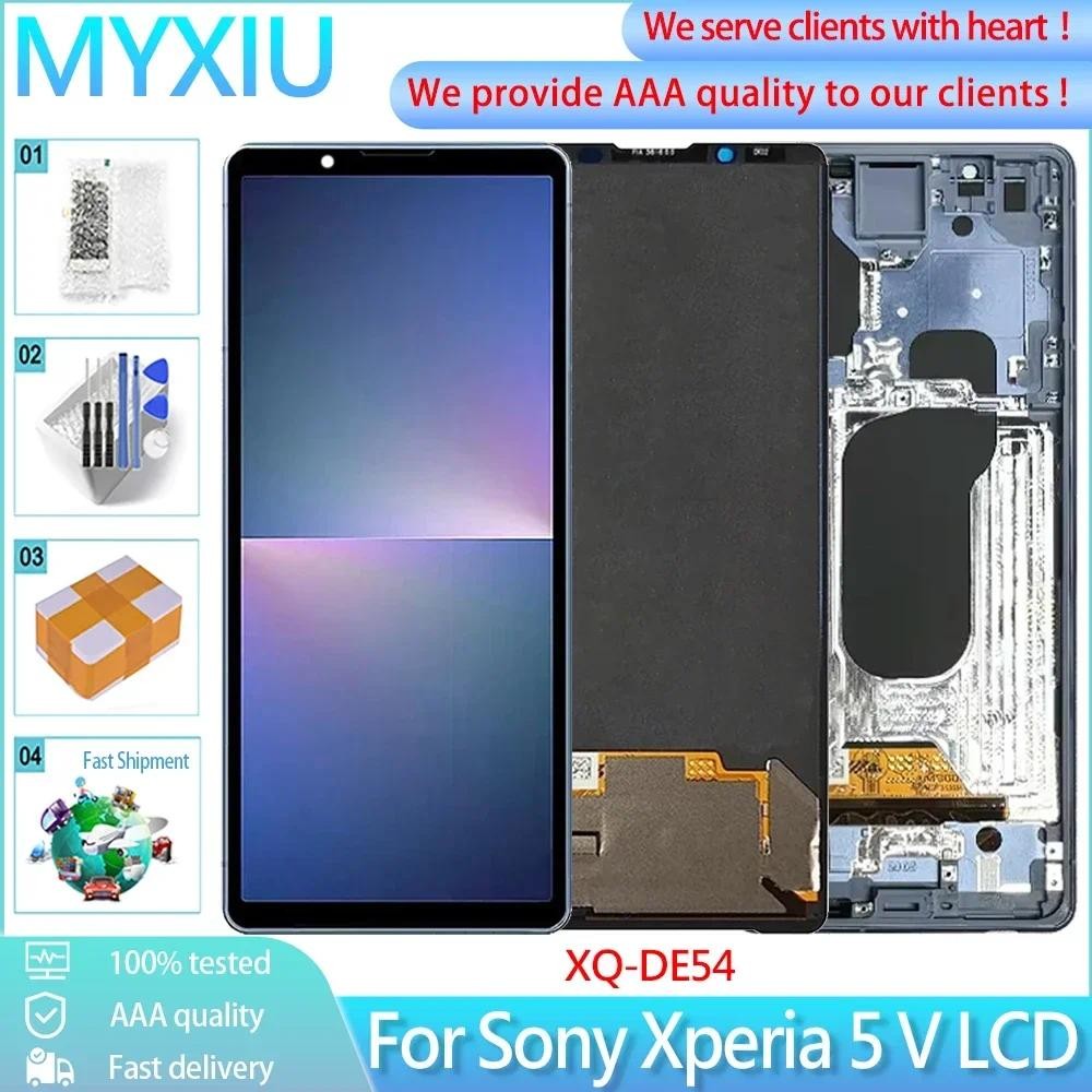 6.1 英寸原裝適用於索尼 Xperia 5 V 液晶顯示屏觸摸屏 XQ-DE54 LCD 帶框架數字化儀面板組件更換零 | 蝦皮購物