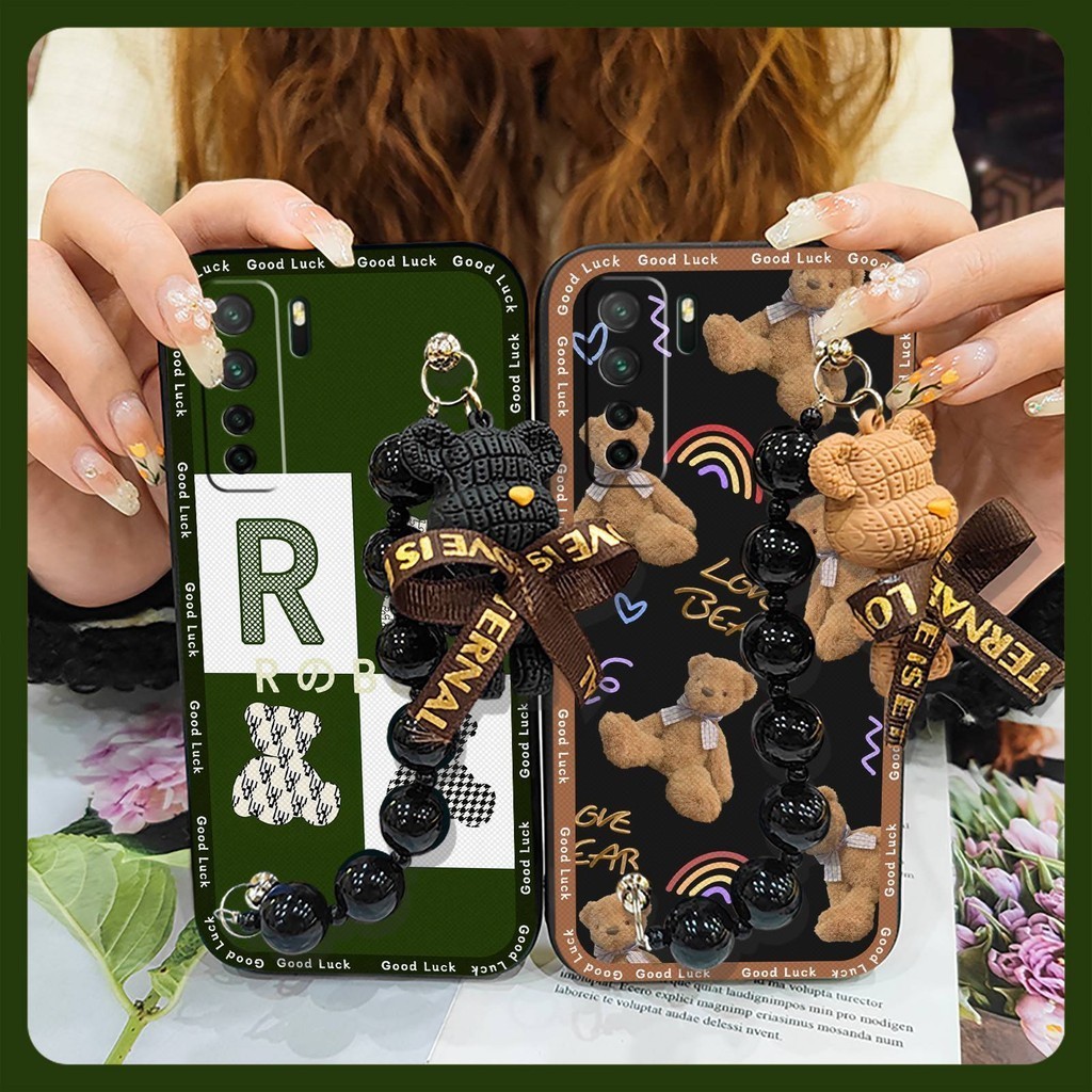 華為NOVA7 SE/榮耀30S俄羅斯版/P40 Lite 5G歐版手機殼趣味散熱黑珍珠掛飾卡通個性青春小熊手鏈情侶 | 蝦皮購物