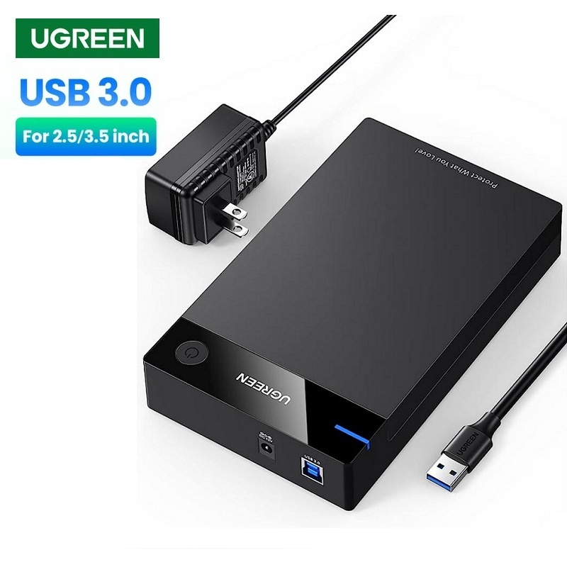 Ugreen 50422 3.5硬盤盒,帶電源,可拆卸sata線,SSD/HDD外置硬盤盒 | 蝦皮購物