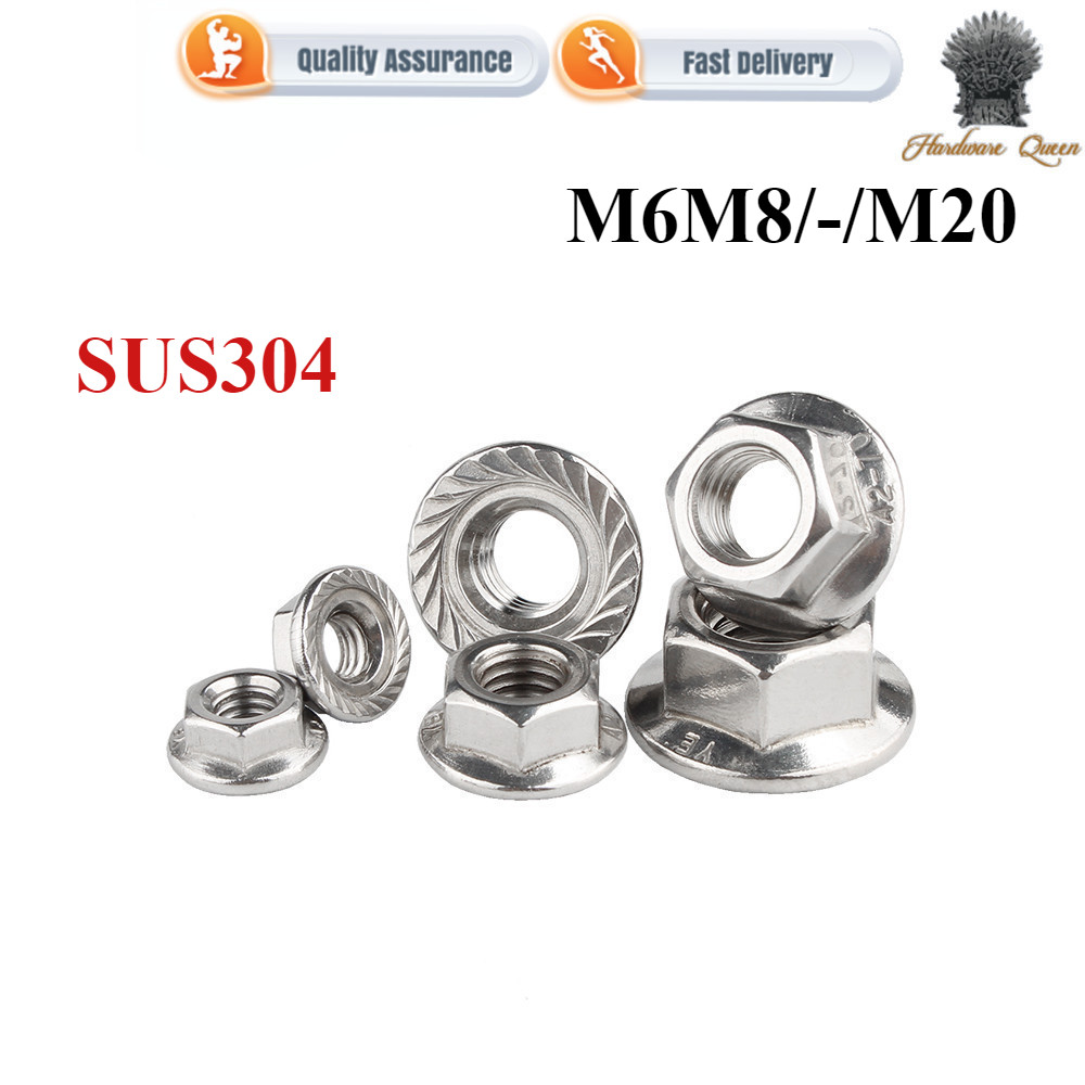 【1QP3】 六角螺母,螺栓蓋鎖, SUS304法蘭螺母螺帽細線 細齒 幼牙M6M8/M10/M12/M14-/M20, | 蝦皮購物