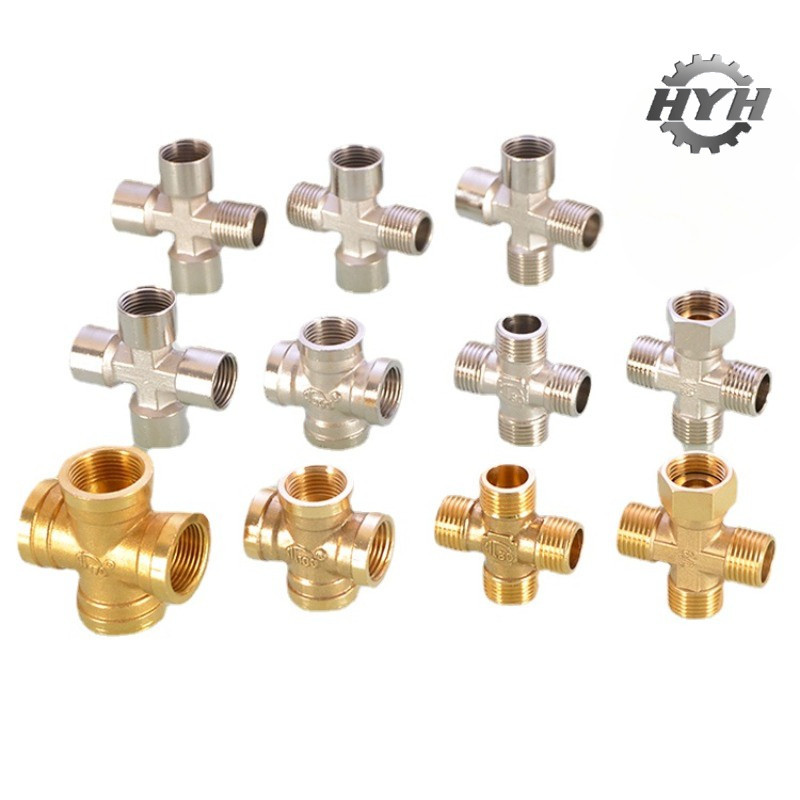 【HYH】四通接頭20/25mm全銅一分三路外絲內絲十字四通水管接頭配件銅管古 | 蝦皮購物