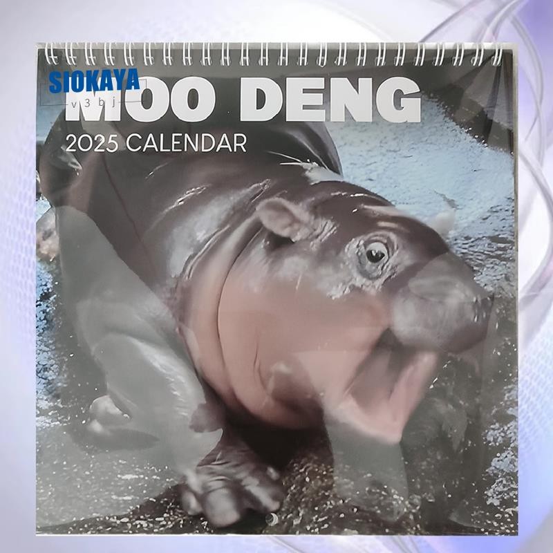 2025 MooDeng 日曆,MooDeng 日曆,MooDeng Pygmy Hippopotamus 動物愛好者, | 蝦皮購物