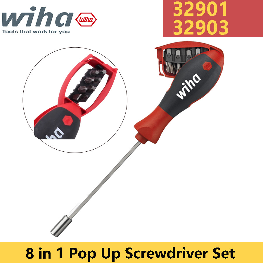 Wiha 32901 32903 彈出式螺絲刀套裝,帶 8 位 SL/PH/PZ/TORX 磁性螺絲刀雜誌細桿精密螺絲刀 | 蝦皮購物