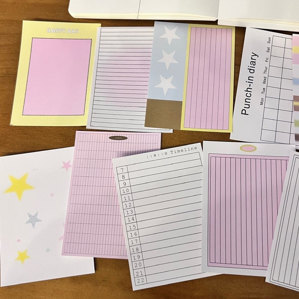 M5內頁🤍 清倉韓系手帳素材紙拼貼M5大小便籤內頁ins風禮物小紅書爆款 M5活頁紙 手帳內頁 | 蝦皮購物