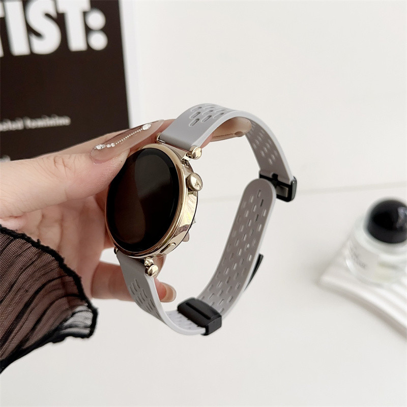 適用於 梵固 FanGu FC3 / FC39 / GF31錶帶 磁性矽膠洞洞摺叠扣透氣手錶錶帶 18毫米 | 蝦皮購物