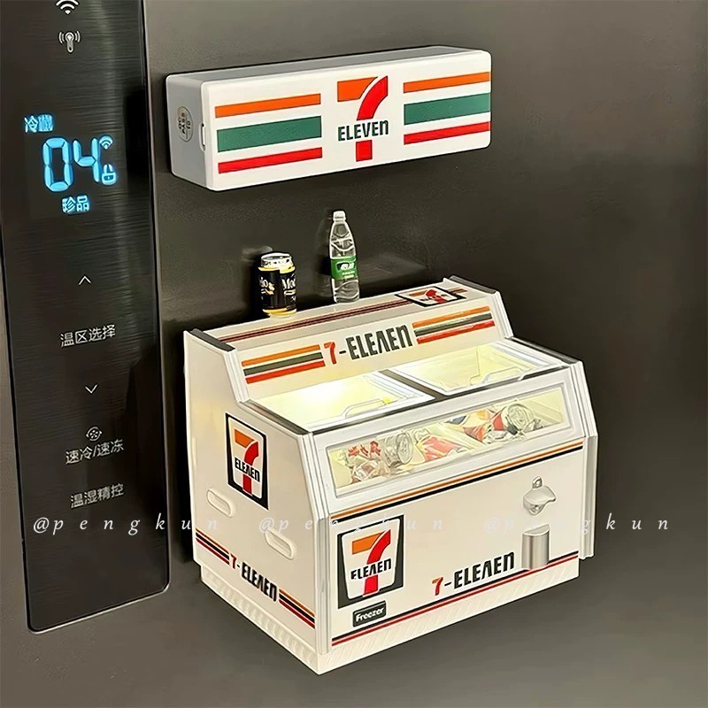 【TOVIR】711便利店冰箱貼磁貼冰櫃超市模型3d立體發光家居氛圍感裝飾擺件 | 蝦皮購物