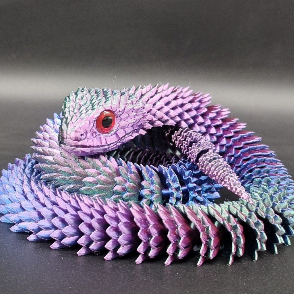 [Meow.Sensei]3d打印蛇關節可活動塑料蝰蛇手辦擺件動物模型玩具生日禮物新彩色 | 蝦皮購物