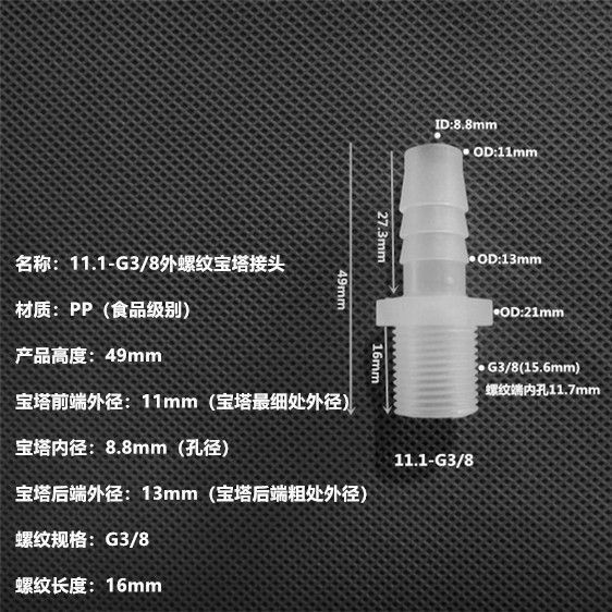 『聲富五金行』可開發票 1分2分3分4分6分外螺紋接頭 外絲寶塔軟管接頭 管直接塑料水管接頭 | 蝦皮購物