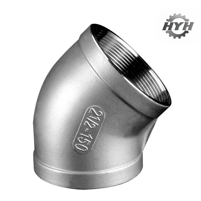 【HYH】304不鏽鋼45度彎頭內外絲接頭配件加厚水管連接件1/2/3/4/6分1寸 | 蝦皮購物