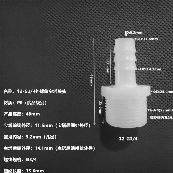『聲富五金行』可開發票 1分2分3分4分6分外螺紋接頭 外絲寶塔軟管接頭 管直接塑料水管接頭 | 蝦皮購物