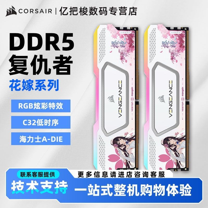 [現貨保固]美商海盜船16G 6800 C32櫻瞳花嫁Adie顆粒DDR5桌上型機RGB內存燈條 | 蝦皮購物