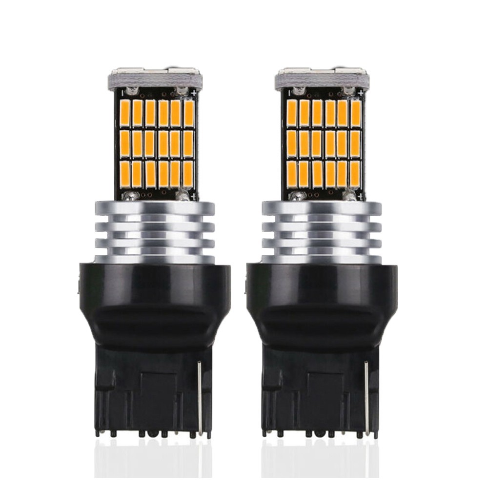 【DELA】2x W21W T20 LED 琥珀色 7440 轉向信號燈 WY21W 燈泡尾燈 45SMD | 蝦皮購物