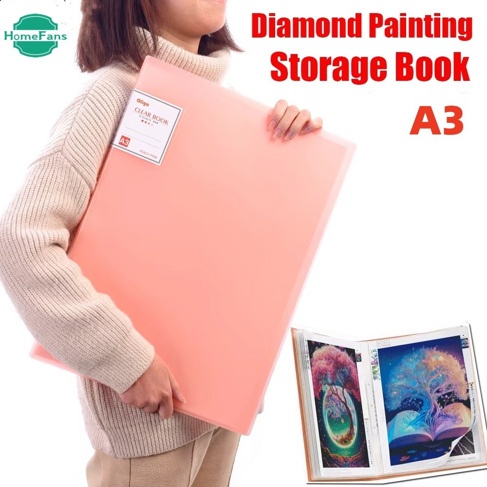 A3/8k 鑽石繪畫藝術存儲書 -20/30/40 頁可容納許多繪畫、透明口袋、安全存放和展示您的藝術品 | 蝦皮購物