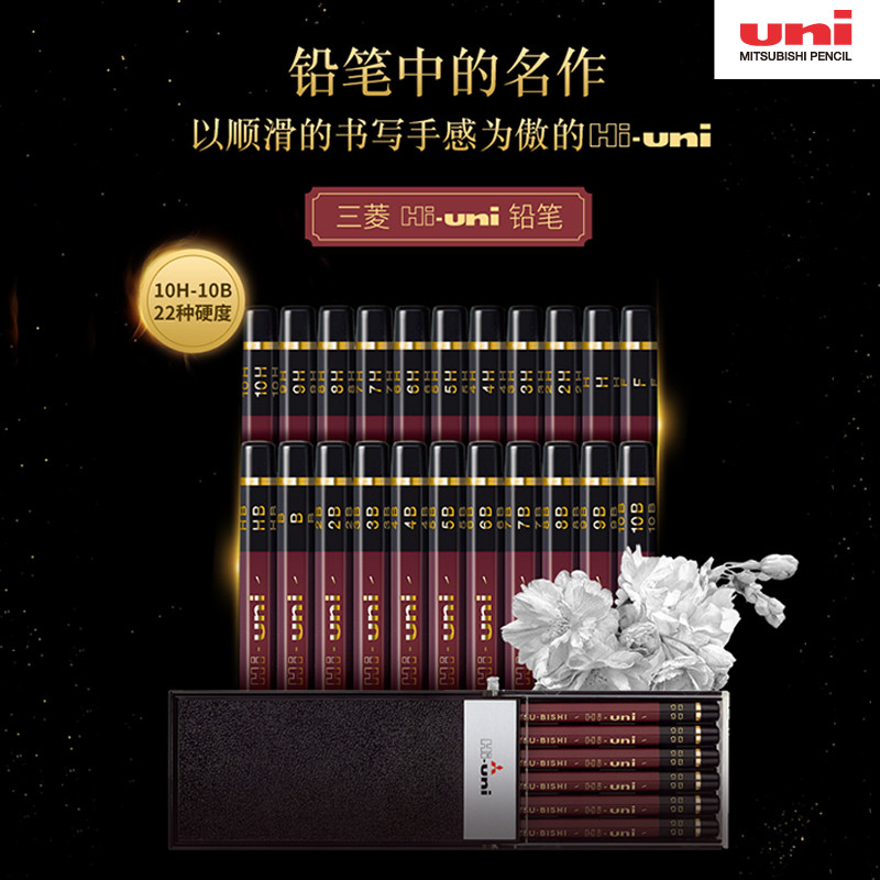 日本uni三菱1887/hi-uni鉛筆組合量販裝素描繪畫鉛筆盒裝帶橡皮美術生畫畫鉛筆2H/HB/2B/4B/6B | 蝦皮購物