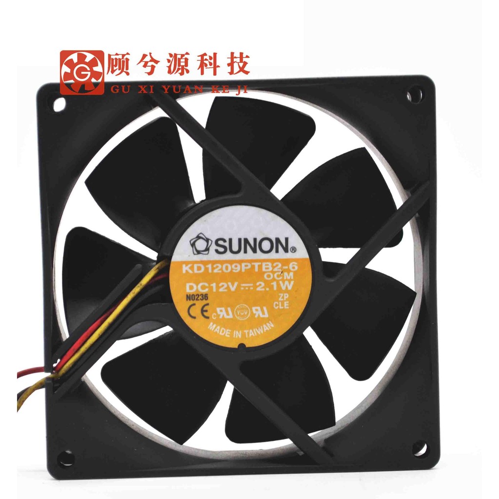 【光刻風扇】建準 SUNON 9025 KD1209PTB2-6 12V 2.1W 9CM 3線 機箱雙滾珠風扇可統編收 | 蝦皮購物