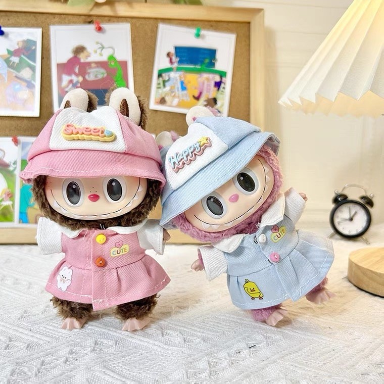 17cm Labubu 娃娃衣服幼兒園裝拼色娃娃配件 14+y | 蝦皮購物
