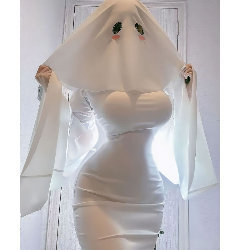 - 幽靈娘cos聖誕變裝cos女裝兩穿修身魚尾裙現貨 - Ghost Girl cosplay萬聖節服裝cac | 蝦皮購物