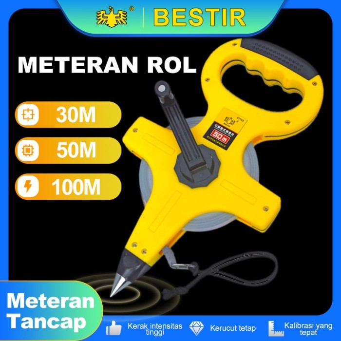 30m 50M 100M PVC 玻璃纖維捲尺捲尺實用工具 Bestir-30m | 蝦皮購物