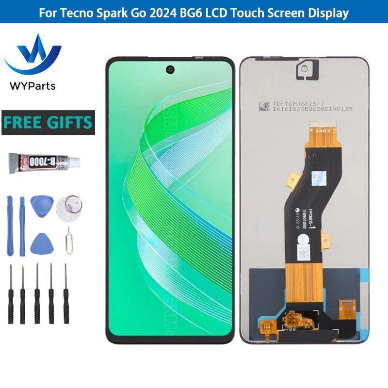 6.6 英寸適用於 Tecno Spark Go 2024 BG6 手機 LCD 顯示屏和觸摸屏數字化儀維修更換備件 | 蝦皮購物