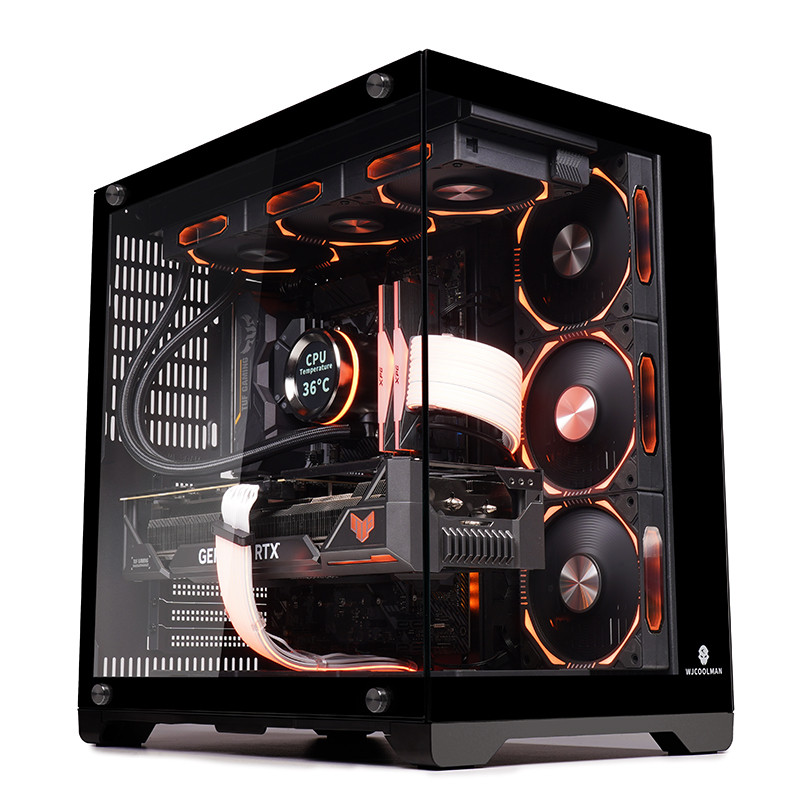 主機箱 電腦機箱 主機 MATX 240/360 電腦機箱臺式機海景房水冷全側透ITX | 蝦皮購物