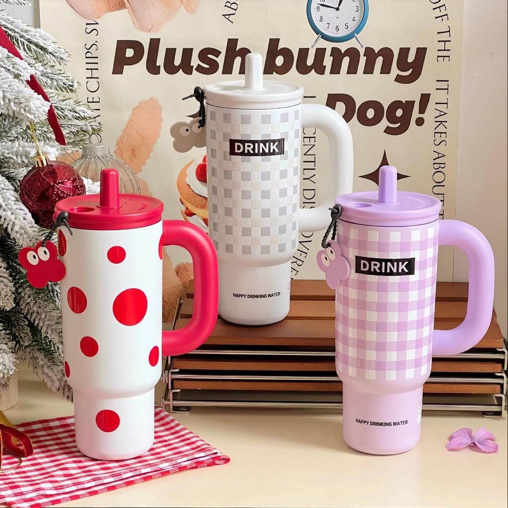 【高颜值】700ml 双层真空 316不鏽鋼 大容量 可愛女生 高顏值吸管 咖啡杯 冰霸杯 保溫杯 汽车杯 生日礼物 | 蝦皮購物