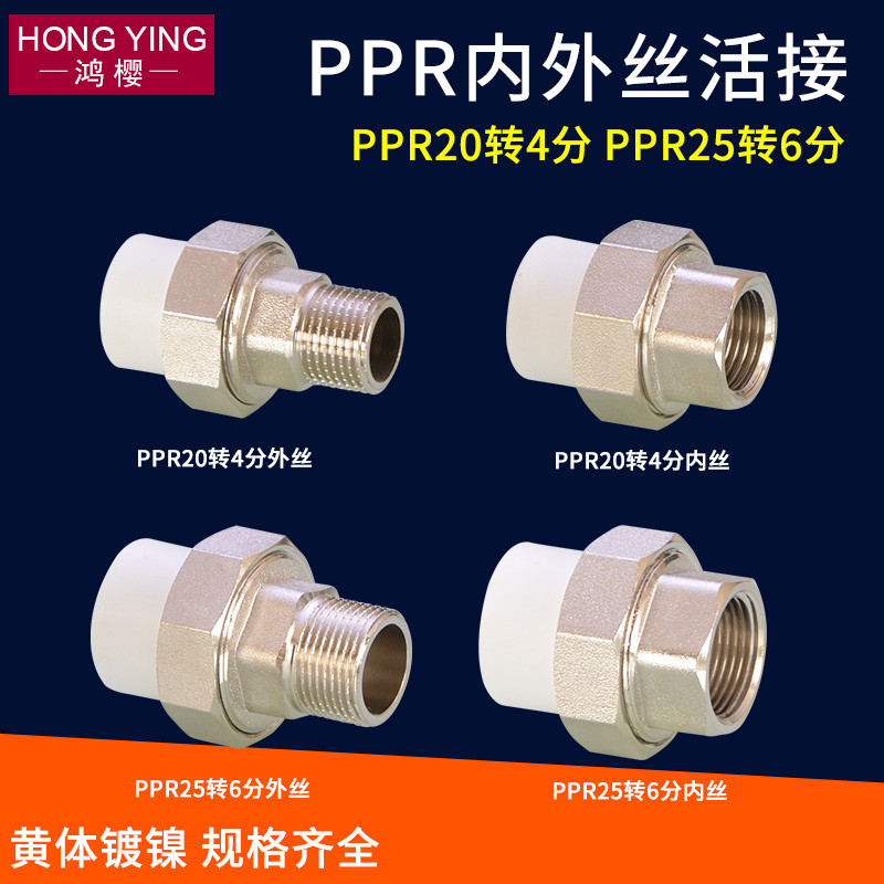 4分20PPR外絲活接 6分25內絲牙銅活接 自來水管 熱熔 PPR配件管件接頭 | 蝦皮購物