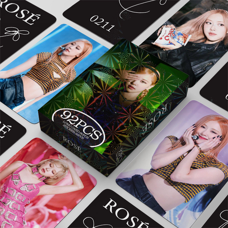Blackpink ROSE 照片卡 Lomo Card 60 張卡片 + 32 張貼紙 | 蝦皮購物