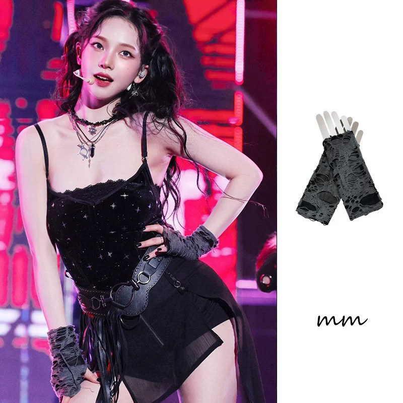 【台灣製】柳智敏衕款破洞手套辣妹哥特朋剋蒸汽y2k廢土風袖套JK護腕手袖cos | 蝦皮購物