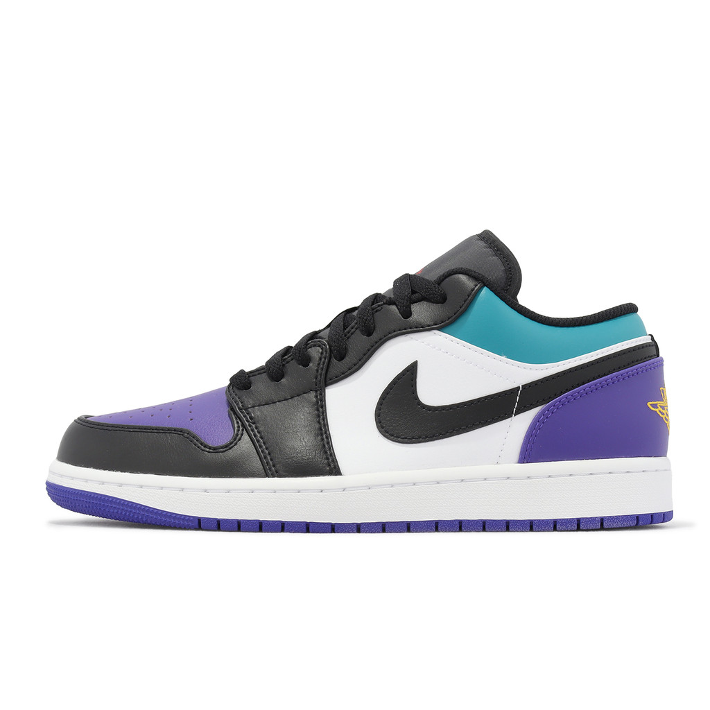 Nike 休閒鞋 Air Jordan 1 Low Aqua 男鞋 白 黑紫 AJ1 [ACS] 553558-154 | 蝦皮購物