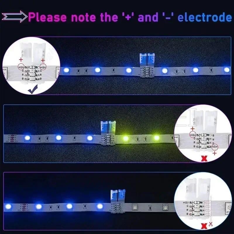 用於 5050 3528 LED 單色 RGB RGBWW 燈條的 RGB RGBW LED 連接器 2pin 3pin | 蝦皮購物