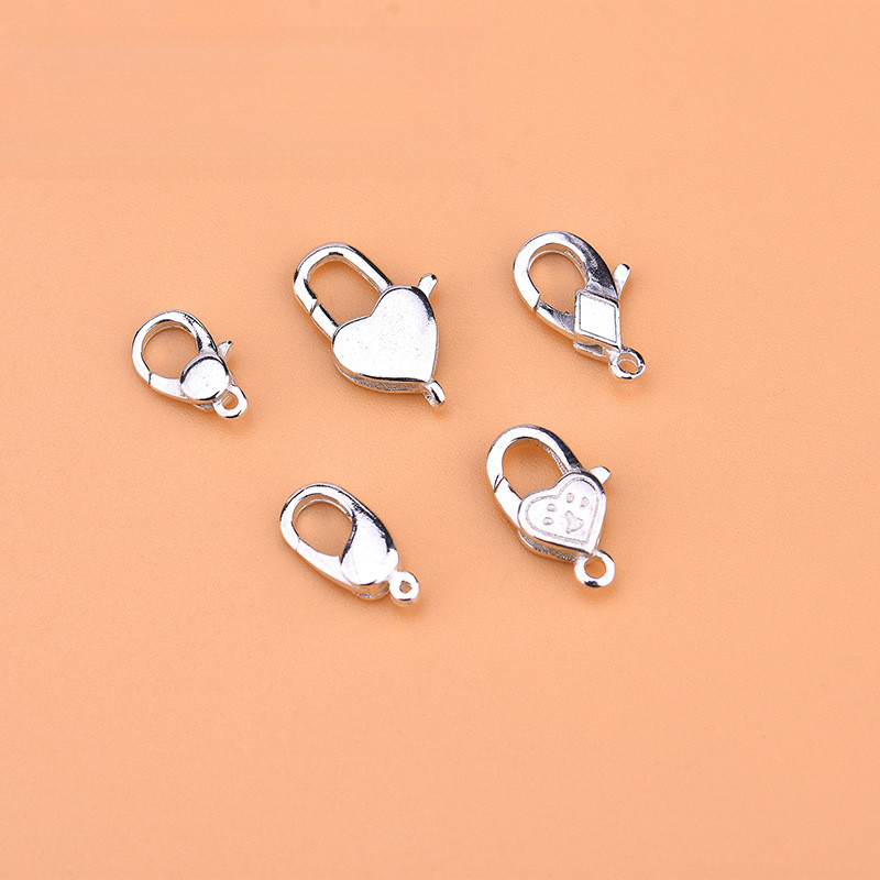 S925純銀心形貓爪圓qq扣龍蝦扣手工編織飾品DIY配件材料 | 蝦皮購物