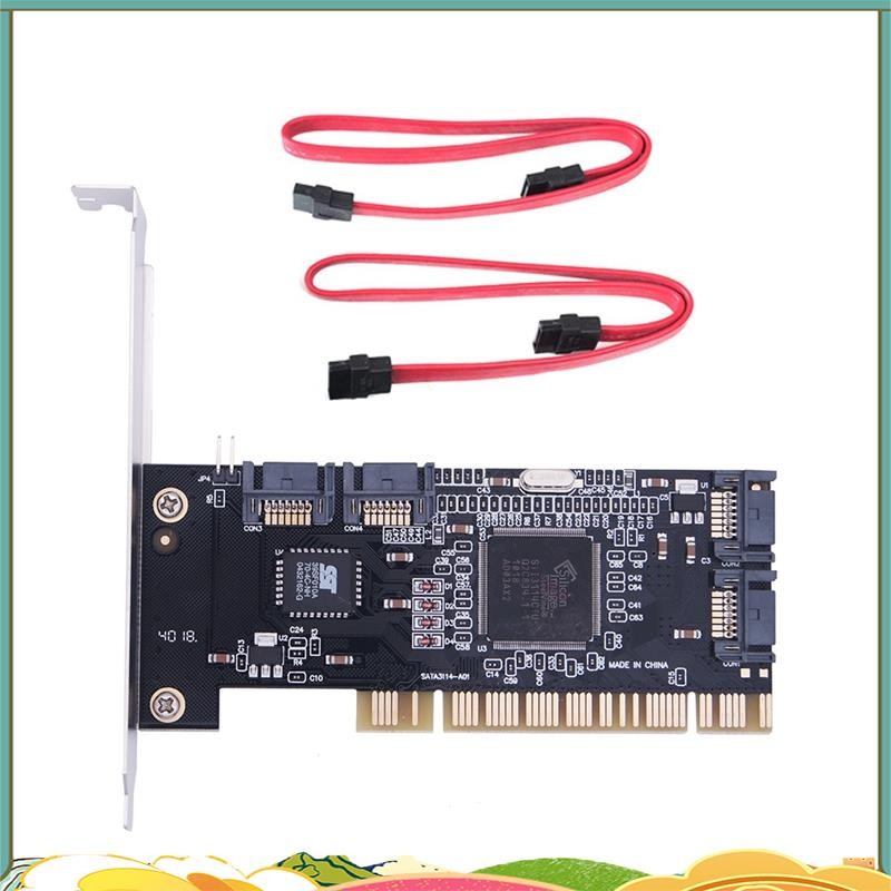 4 端口 PCI SATA 控制器內部擴展卡,帶兩個 SATA 電纜,適用於台式電腦,支持 SATA 硬盤 brianm | 蝦皮購物