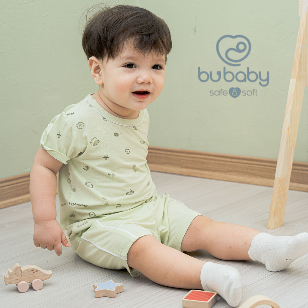 [BU Baby (6M-5Y) Bubaby Bambus 短袖單肩套裝 - BBB130111 正品服裝 | 蝦皮購物