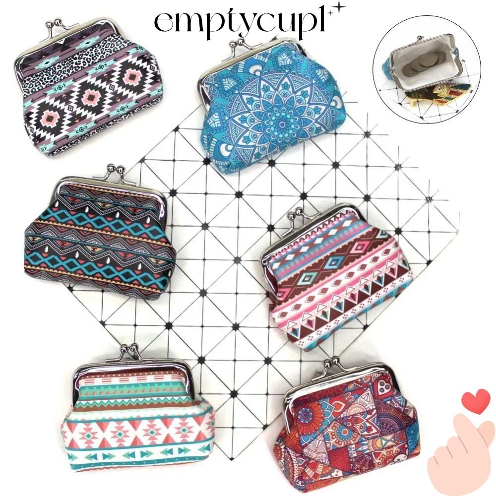 EMPTYCUP零錢組織者,民族風格鐵嘴夾零錢包,經久耐用PU錢包婦女 | 蝦皮購物