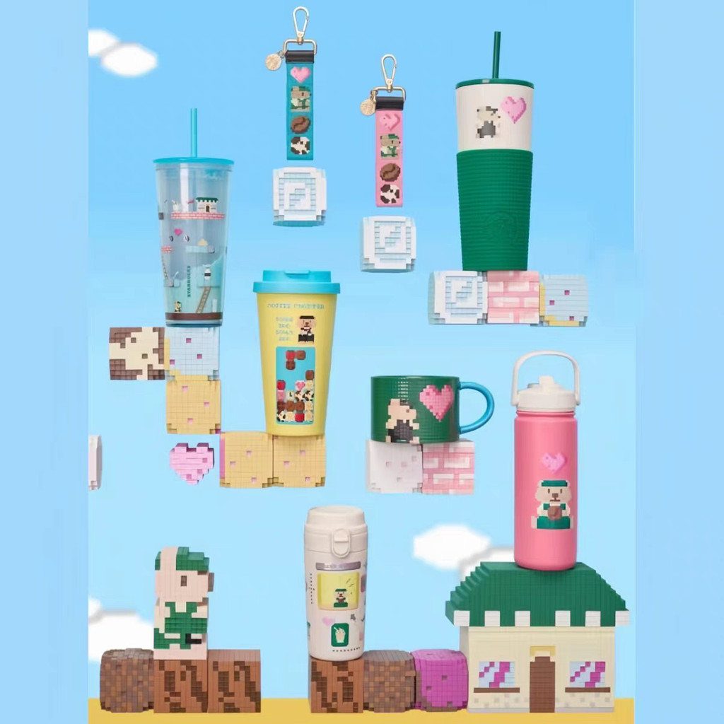 可愛馬克不銹鋼店長熊陶瓷吸管杯萌趣遊戲卡通杯子探險星巴克2025 ODML | 蝦皮購物