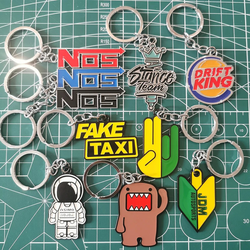 JDM文化3D金屬鋅閤金鑰匙扣汽車汽車配件鑰匙扣Domo假出租車Keychian Drift King NOS Raci | 蝦皮購物
