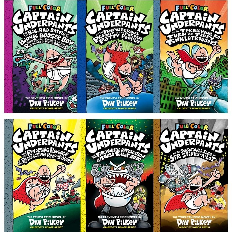 Captain Underpants 7-12: Color Edition Boxed Set (6冊合售)/｢內褲超人」系列全彩版7-12 ...