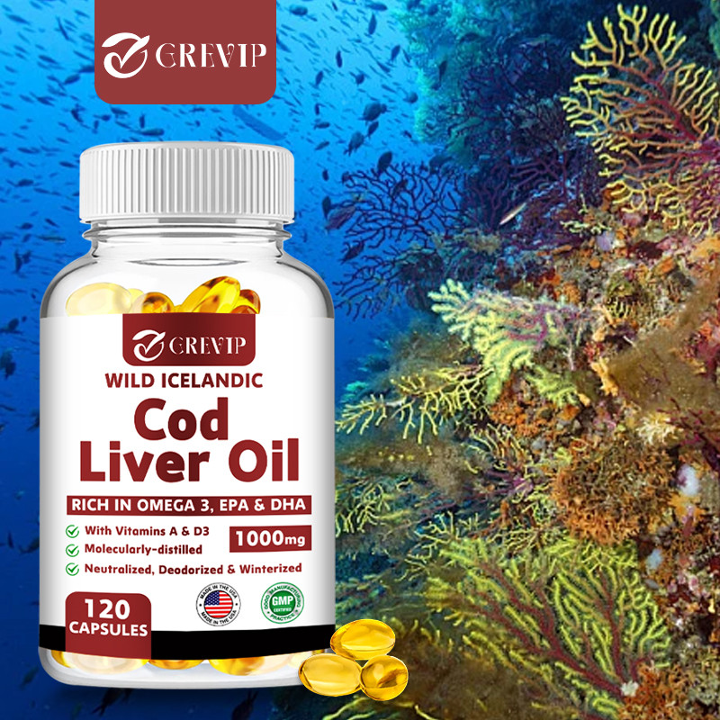 GREVIP Omega-3冰島鱈魚肝油軟膠囊🐟，60/120粒膠囊 | 蝦皮購物