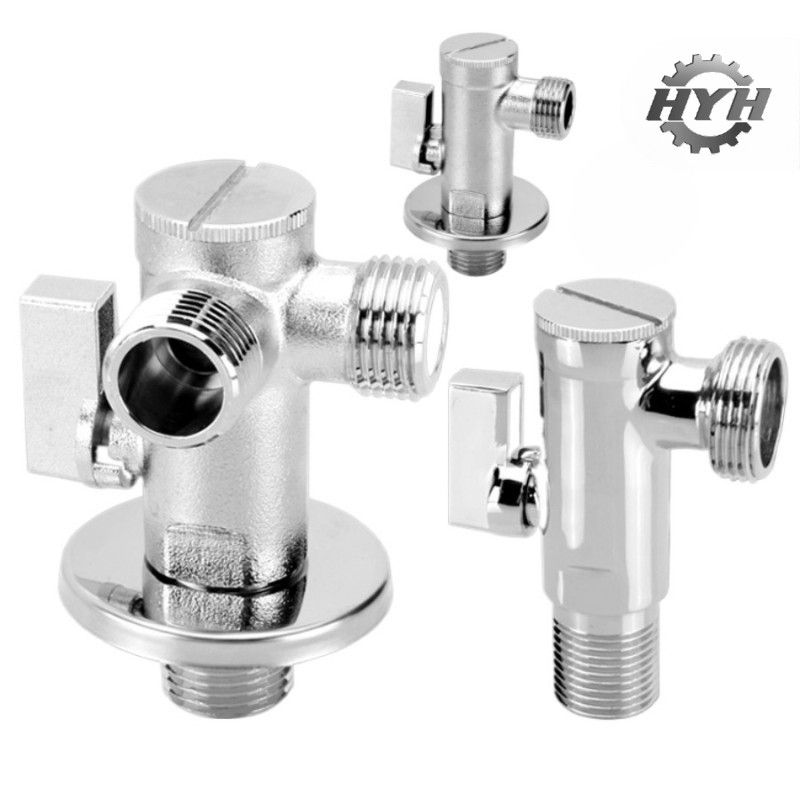 【HYH】全銅帶過濾網角閥 25mm轉20mm三角閥一進二出三通角閥廚房衛生間開關 | 蝦皮購物