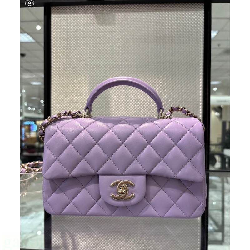 香奈兒 Chanel 24S mini CF handle 最美紫色 2024法國購證 | 蝦皮購物