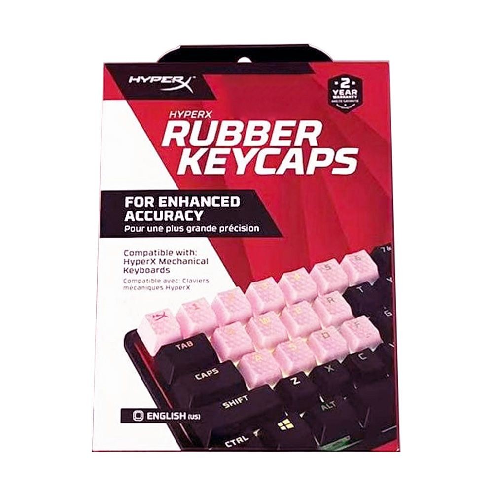 HyperX Rubber Keycaps 橡膠鍵帽 - 19鍵帽組 粉紅色 英文(美式) 519U0AA(平行進口) | 蝦皮購物