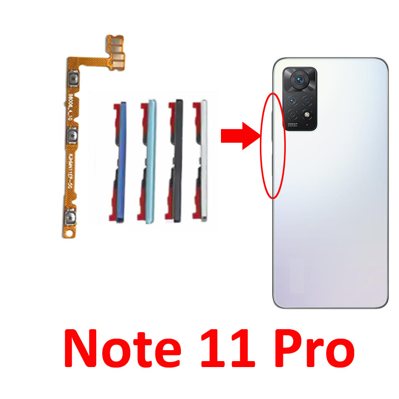 REDMI XIAOMI 適用於小米紅米 Note 11 Pro 5G 手機的新電源音量按鈕開關向上向下鍵內部排線部件 | 蝦皮購物